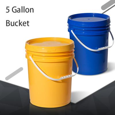 China Food Grade 20L Plastic Bucket with White Plastic Handle and Sealed Lid for sale