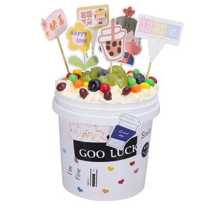 Китай Custom IML Print Logo 1L Круглое пластиковое ведро для йогуртного шоколада и соусов продается