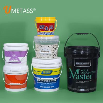 Cina Logo stampato IML personalizzato 1L secchio di plastica rotonda per yogurt, cioccolato e salse in vendita