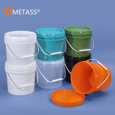 China 5L de calidad alimenticia a medida transparente transparente de pesca fermentada 20L cubo de pintura con manija de tapa for sale
