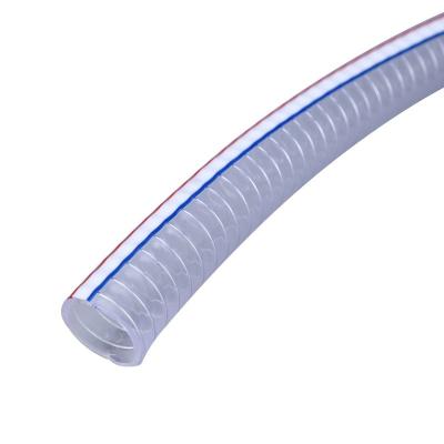 China UMETASS 3/4" Transparent PVC Spiral Steel Wire Reinforced Hose with Flange Connection for sale