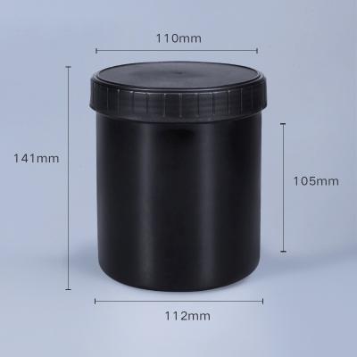 China Material White and Black HDPE Plastic Storage Jar Wide Mouth Bottles with Inner Cover for sale