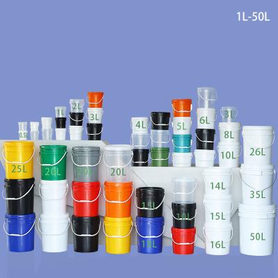 China Round 5 Gallon Plastic Pail Paint Buckets With Lids Handle Water Barrel Plastic for Paint for sale