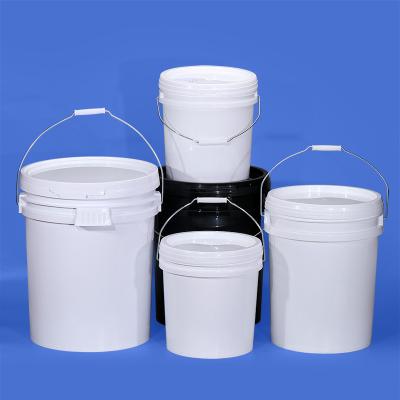 China Round 5 Gallon Plastic Pail Paint Buckets With Lids Handle Water Barrel Plastic for Paint for sale