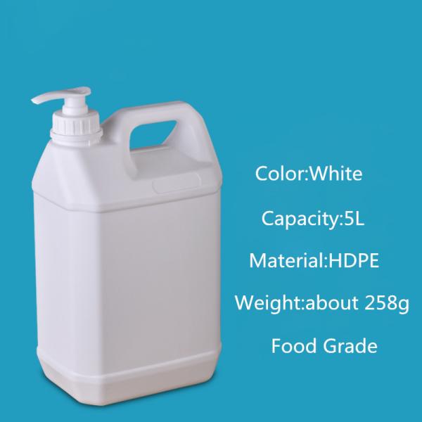 Quality 100% Material Plastic 4L HDPE White Clear Jerry Can Bottle with Pump and Plastic for sale