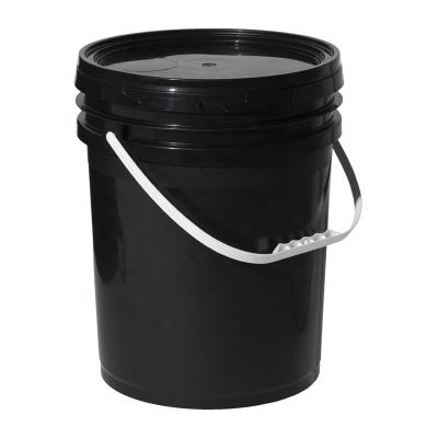 China Polypropylene Black Moulding Plastics Container Bucket Pail With Handle Lid 1-50L for sale