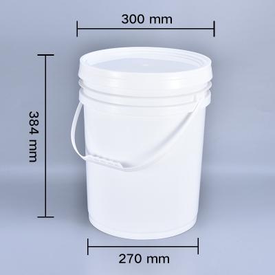 China Food Grade 5 Gallon Round Plastic Pail with Handle and Lid for sale