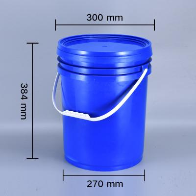 China Food Grade 5 Gallon Round Plastic Pail with Handle and Lid for sale