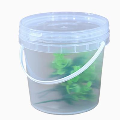 Cina 2 litri di secchio di plastica con maniglia e coperchio per il cibo Popcorn biscotto con serigrafia in vendita