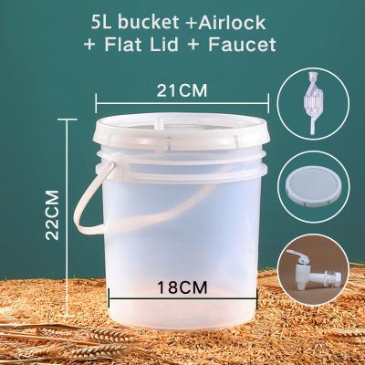 China 5L 10L 20L Translucent Fermentation Bucket for Household Processing Types Beer for sale