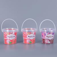 China Customized Logo PP Transparent Packaging Bucket for Ice Cream Container 100% Material for sale