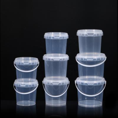 中国 300ml 5リットルのIML オーダーメイド プラスチックバケツ 蓋付き ミツバチのクッキー ヨーグルト バターソース 販売のため
