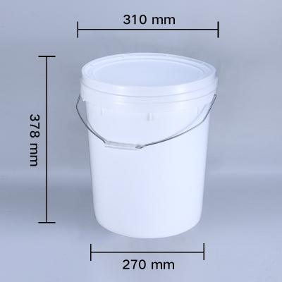 China PP 20 Liter Plastic Bucket for Durable Chemical Paint Made of Recycled Material for sale