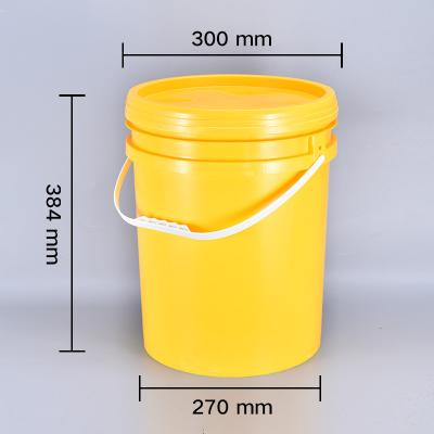China PP 20 Liter Plastic Bucket for Durable Chemical Paint Made of Recycled Material for sale