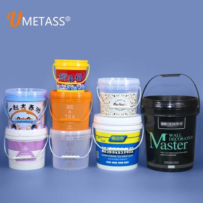 China Food Grade Packaging Container Plastic 1 Gallon Drum with Gamma Seal Lid and Handle for sale