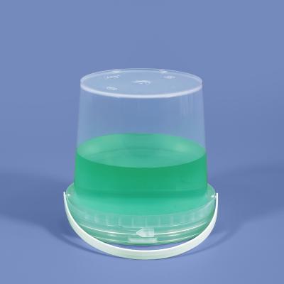 중국 사용자 지정 라벨 인쇄 2L 식품 등급 PP 둥근 버킷 손잡이 및 누출 방지 뚜?? 판매용