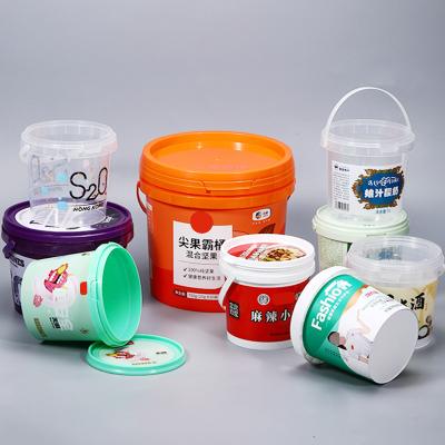 중국 샘플 공급 식품 등급 IML 커스터마이즈 된 PP 플라스틱 아이스크림 버킷 판매용