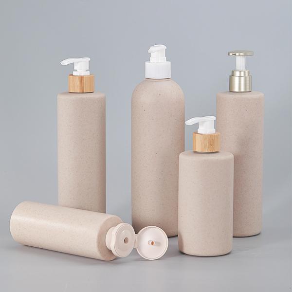 Quality OEM ODM Wheat Straw Biodegradable Plastic Bottle For Hotel Amenities Home Bath for sale