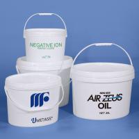 Quality Red Yellow Transparent Colored 20L Plastic Bucket Container With Lid for sale