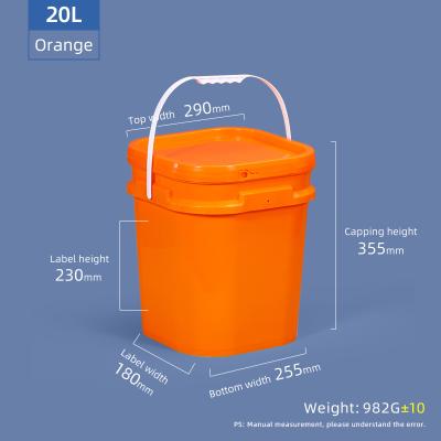 中国 ODM スクウェア 6 ガロン プラスチック ボケツ 再利用可能な プラスチック ポップコーン 容器 販売のため
