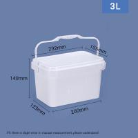 China 3L Rectangular Plastic Bucket Leak-Proof Storage White Color for sale