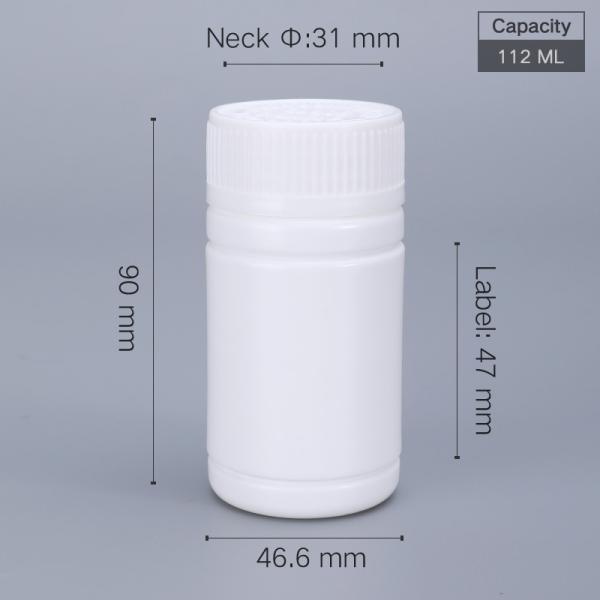 Quality Empty Round 112ml HDPE Pill Bottles 90mm Height Eco-Friendly for sale