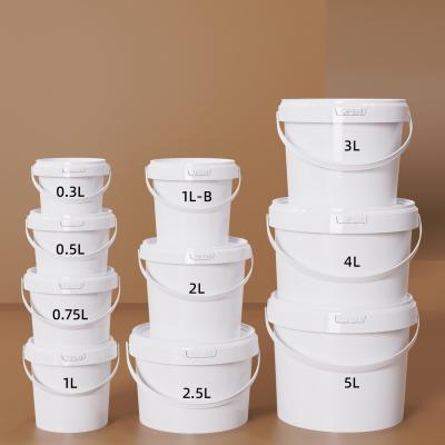 China Plastic Food Storage Buckets With Lids 300ml 500ml 1L 2L Food Grade Transparent Bucket For Fruit for sale