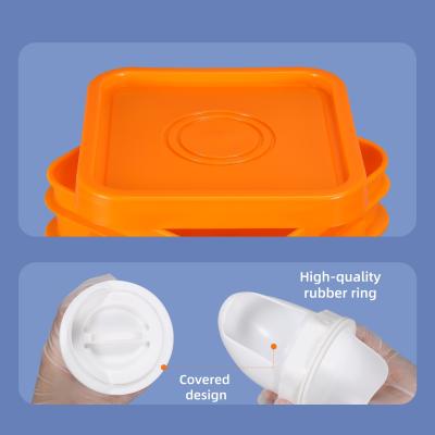 China Durable Plastic Feeder Food Grade Plastic Buckets With Handle and Lid for sale