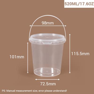 Cina Botti di plastica trasparenti per la conservazione degli alimenti da 450-900 ml con coperchio in vendita