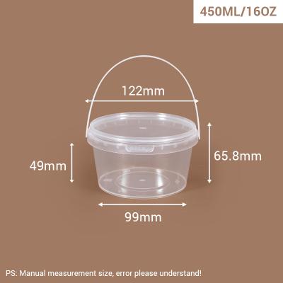 Cina Botti di plastica trasparenti per la conservazione degli alimenti da 450-900 ml con coperchio in vendita