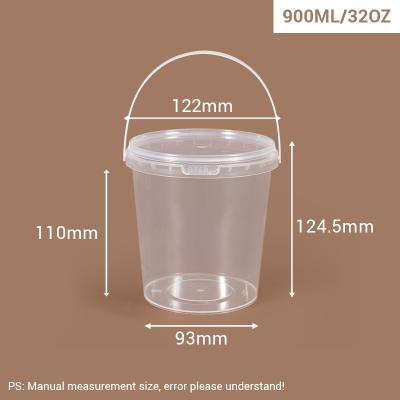 Cina Botti di plastica trasparenti per la conservazione degli alimenti da 450-900 ml con coperchio in vendita