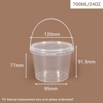 Cina Botti di plastica trasparenti per la conservazione degli alimenti da 450-900 ml con coperchio in vendita