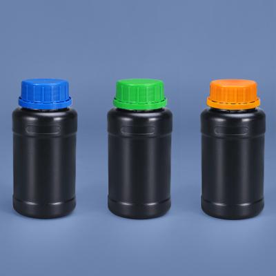 China Wholesale Customized Black 250ml~1L Plastic HDPE Empty Round Plastic Bottle for Chemical Liquid for sale