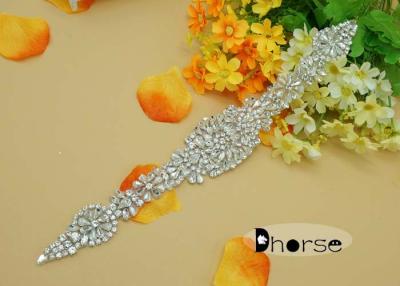 China Ijzer op Bruids de Versieringsbergkristal Applique, Geparelde Appliques van het Sjerphuwelijk Te koop