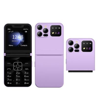 China 1350mAh Flip Design Speed Dial Mobile Phone A50 PRO 2G Feature Phone With MTK CPU 2.4 Inch Screen for sale