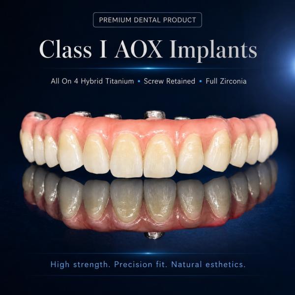 Quality All‑on‑4 Hybrid Titanium Implant Restoration | AOX Full Zirconia for sale