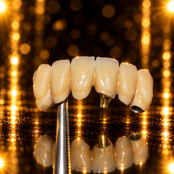 Quality Dental Lab Custom Implant Bridge — Implant Retained Porcelain Fused Metal Bridge for sale