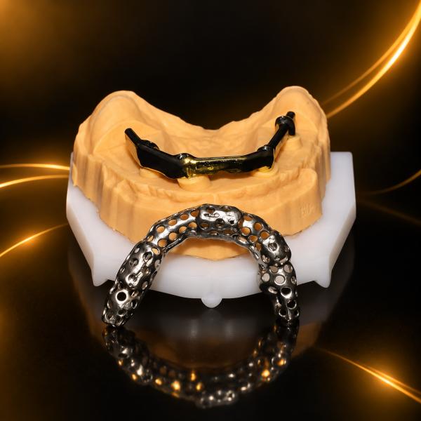 Quality Gigital Dental Laboratory | Class 5 All On 4 AOX Implants With Hybrid Titanium Bar / Clips / Metal Mesh / Full Denture for sale