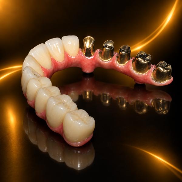 Quality Dental Implant Lab | Class 2 Hybrid Malong Full Arch AOX Implant Bridge Titanium Bar With Full Solid Zirconia for sale