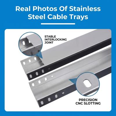 China 150mm Medium Duty Cable Tray Stainless Steel 2m/3m Length for sale
