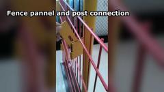 Edge protection fence panel and post connection