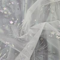 Quality 20D Polyester Gauze Tulle Fabric with Bronzing Firework Design Spandex Material for sale