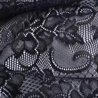 Quality Lace Embroidery Fabric Black Polyester Waterproof Hollow Out Tricot for Ladies for sale