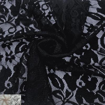 China Wide Nylon Spandex Floral Lace Fabric 87 GSM Lightweight 4-Way Stretch Soft Breathable 1 Yard for Lingerie for sale