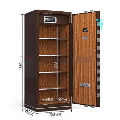 Patented Double T Bolts Home Safe Deposit Box With Fingerprint Recognize Technology And Dual Alarm System YB/N6-180