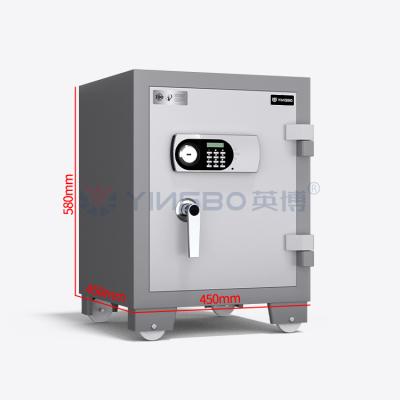 China Electronic Lock Fireproof Safe Box With L Type Brushed Solid Steel Handle YB/FH-58 for sale