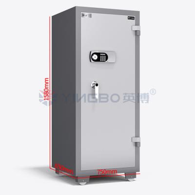 China 120mins Fire Rating L Type Brushed Solid Steel Handle Fireproof Safe Box with Emergency Key YB/FH-158 for Peace of Mind for sale