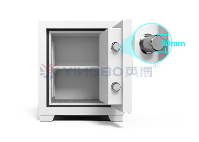 Close-up of safe box steel latches