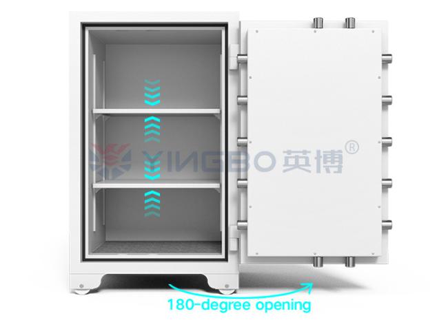 Interior view showing adjustable shelving system