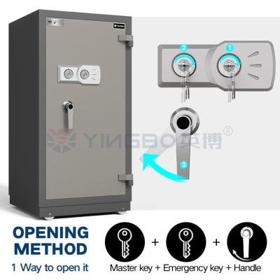 China Double Keys Lock Fire Resistant Safe Box Adjustable Shelf Solid Steel for sale